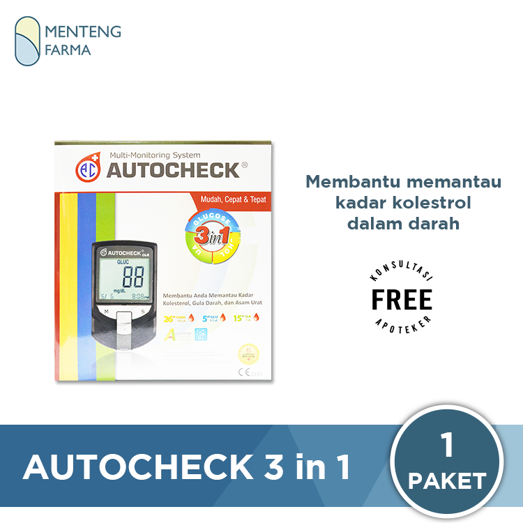 Autocheck 3in1 Alat Test Kolesterol, Gula Darah, Asam Urat – Apotek