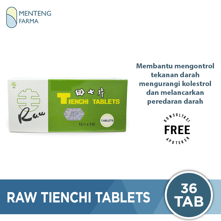 Raw Tienchi Tablets Isi 36 - Obat Penurun Kolesterol dan Hipertensi ...