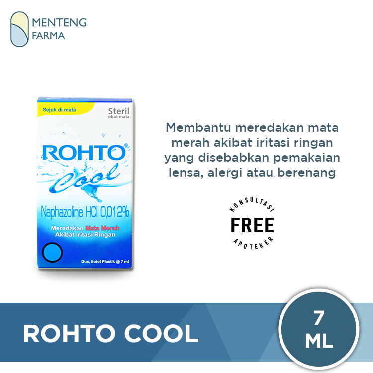 Rohto Cool Eye Drop 7 mL - Obat Tetes Mata Merah akibat Iritasi Ringan ...
