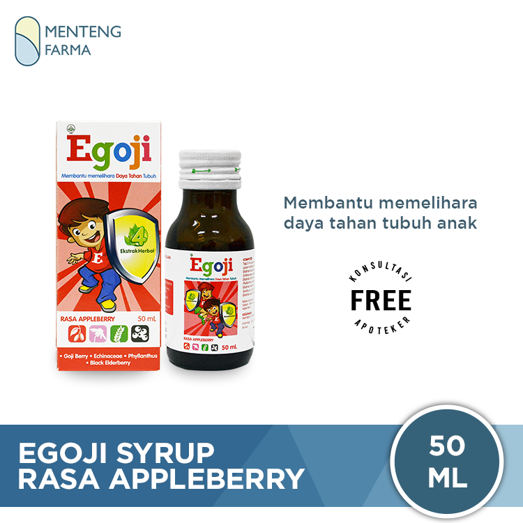 Egoji Sirup Rasa Appleberry 50 mL - Suplemen Daya Tahan Tubuh Anak – Apotek