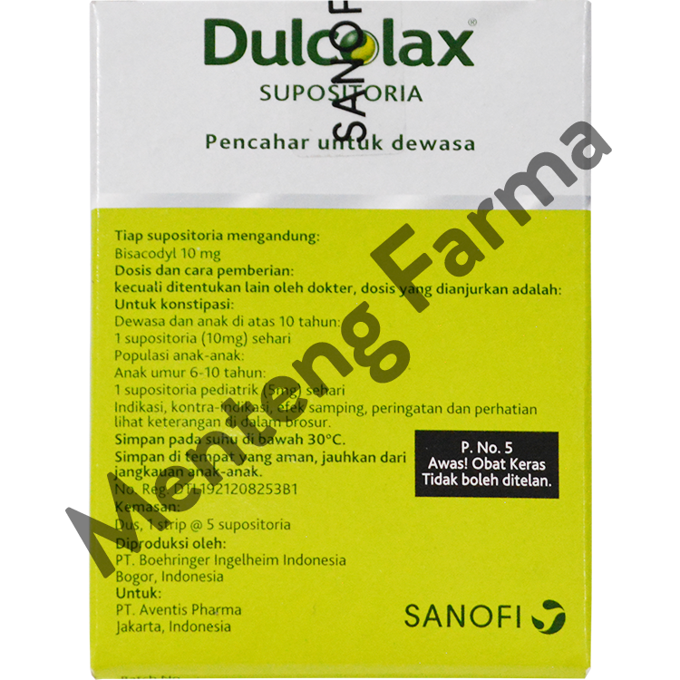 Dulcolax Adult 10 Mg 5 Supositoria - Obat Pencahar Supositoria Dewasa ...