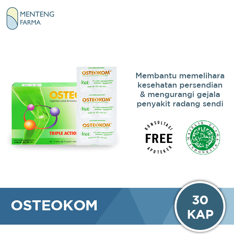 Osteokom 30 Kaplet - Suplemen Kesehatan Tulang dan Sendi – Apotek
