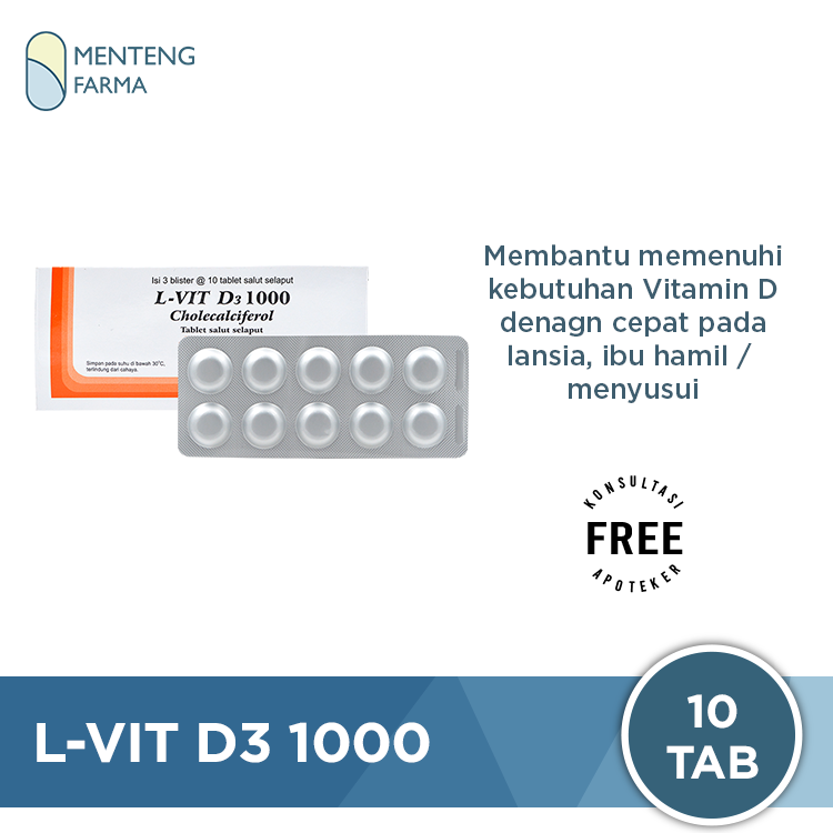 L-Vit D3 1000 10 Tablet - Memenuhi Kebutuhan Vitamin D – Apotek